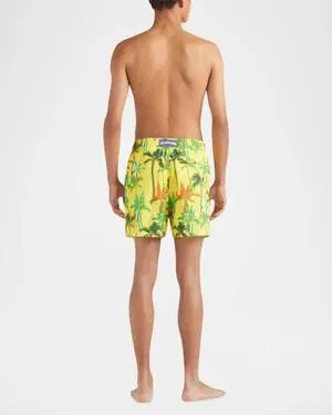 Vilebrequin Apos;s Packable Palms Swim Trunks - Sun