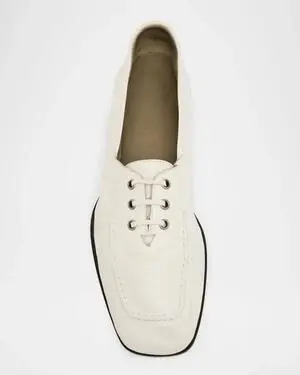 Bottega Veneta Gino Lace-up Leather Shoes - Alabaster