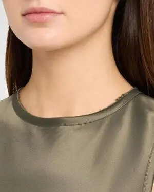 Vince Sleeveless Bias-cut Satin Top - Pine Grove