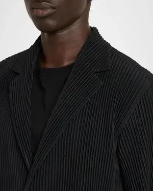 Issey Miyake Apos;s Basics Pleated Single-breasted Blazer - Black