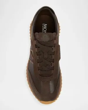 Moncler Apos;s Pacey2 Suede & Nubuck Low-top Sneakers - Deep Brown