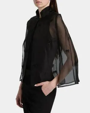 CAROLYN ROWAN ACCESSORIES Bow Silk Organza Cape