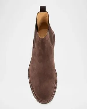 Brunello Cucinelli Apos;s Suede Chelsea Boots - Brown Multi