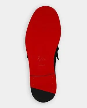 CHRISTIAN LOUBOUTIN X Jaden Smith & Apos;s Plato Leather Red-sole Penny Loafers - Black