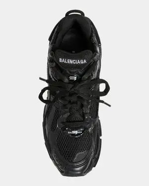 Balenciaga Apos;s Runner Led Mesh & Faux Leather Sneakers - Black