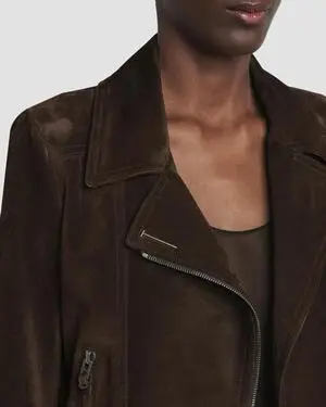 TOM FORD Suede Moto Jacket - Chocolate