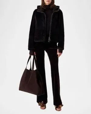 Akris Cashmere And Silk Ribbed Turtleneck Sweater - Coffee