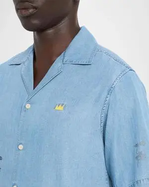 Scotch & Soda X Basquiat & Apos;s Short-sleeve Relaxed Shirt - Washed Ind