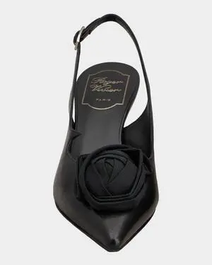 ROGER VIVIER I Love Rose Vivier 45mm Leather Slingback Pumps