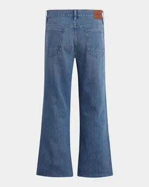 Hudson Jeans Hendrix Pinstripe-denim Flared Wide-leg Jeans