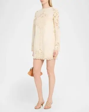 Ulla Johnson Camie Embroidered Linen Mini Dress
