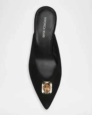 Veronica Beard Rochelle 75mm Suede Mules - Black