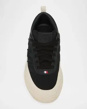 Moncler Apos;s Altive Nubuck And Suede Sneakers - Black