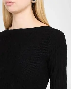 Emporio Armani Scoop-neck Ribbed Jersey Dress