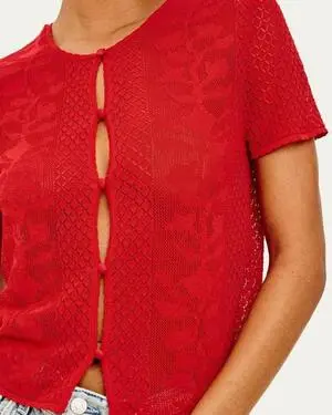 Rails Nina Lace Top - Tomato