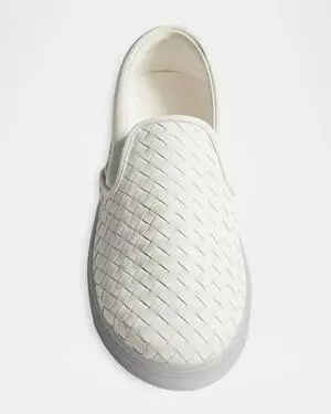 Bottega Veneta Apos;s Serena Intrecciato Leather Slip-on Sneakers - Ecru