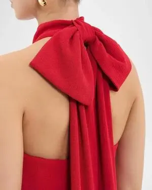 Rebecca Vallance Raziel Crepe Column Gown - Red