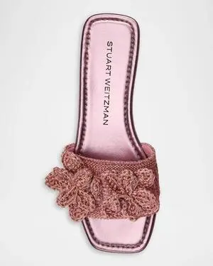 STUART WEITZMAN Lotus Flat Slide Sandals - Pink Sand