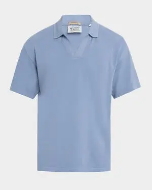 Scotch & Soda Apos;s Cotton Johnny Collar Polo Shirt - Infinity