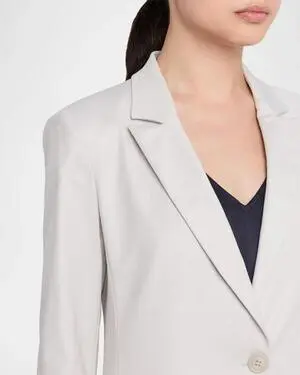 Emporio Armani Cotton Couture Single-button Blazer - Grey