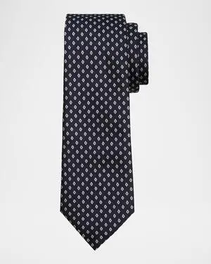 Emporio Armani Apos;s Micro-diamond Silk Tie - Fancy Blue