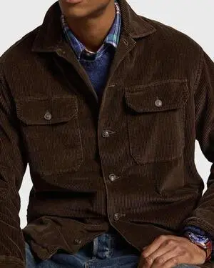 Polo Ralph Lauren Apos;s Classic Fit Corduroy Utility Shirt - Brown