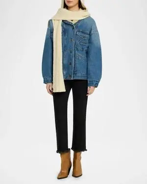Isabel Marant Étoile Honorine Hooded Alpaca-blend Cable-knit Scarf