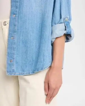 L & APOS;AGENCE Jorah Relaxed Long-sleeve Denim Shirt