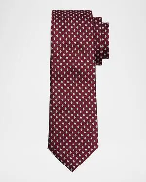 Emporio Armani Apos;s Geometric Box Silk Tie - Fancy Red