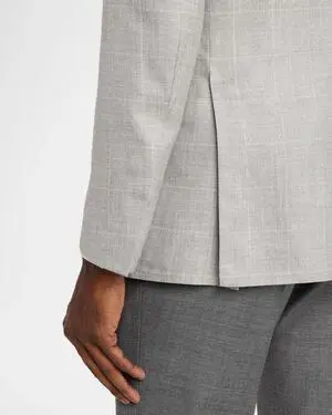 Brioni Apos;s Wool, Silk And Linen Windowpane Single-breasted Sport Coat - Ice