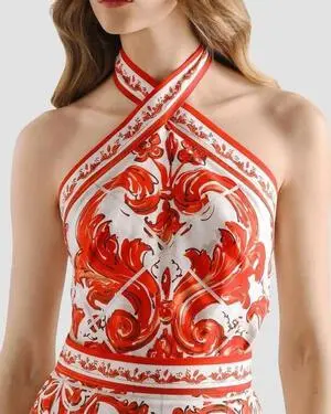Dolce & Gabbana Majolica Cotton Poplin Mini Dress - S9000 Vari