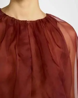 FRAME The Sheer Balloon Blouse