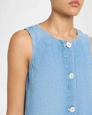 L & APOS;AGENCE Foster Sleeveless Denim Top