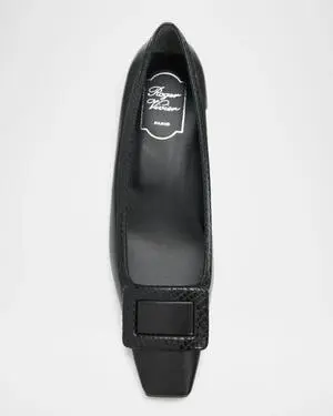ROGER VIVIER 45mm Belle Vivier Embossed Leather Pumps