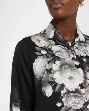 Kobi Halperin Kit Floral-print Stretch Silk Blouse