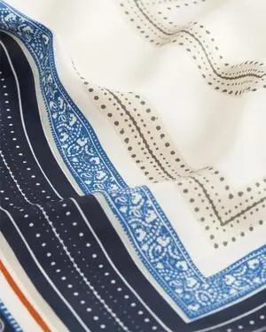 TOTEME Collector Silk Scarf - Ecru/navy