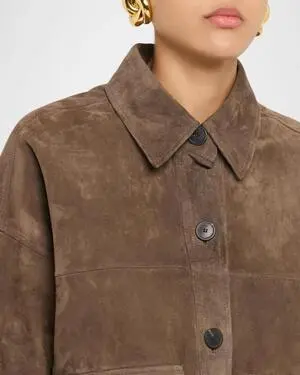 ARMA Kaylee Button-down Suede Shirt Jacket