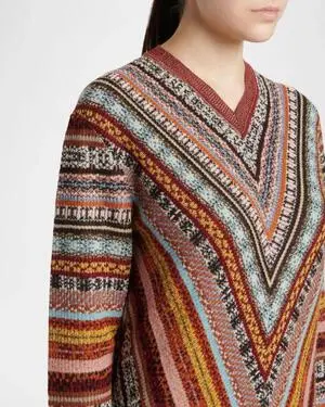 Etro Fair-isle Wool-blend Crewneck Sweater