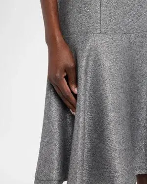 Kobi Halperin Brett Metallic Flounce Dress - Grey