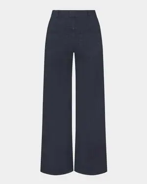 FRAME The Modern Pocket Wide-leg Pants - Navy