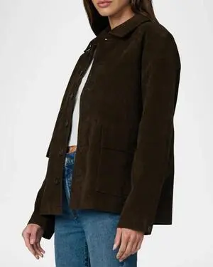 JOE & APOS;S JEANS The Vegan Suede Chore Jacket - Dark Choco
