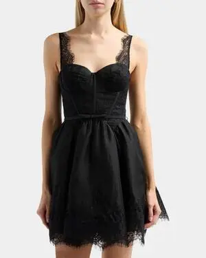 Zimmermann Valiant Lace-trim Mini Dress - Black