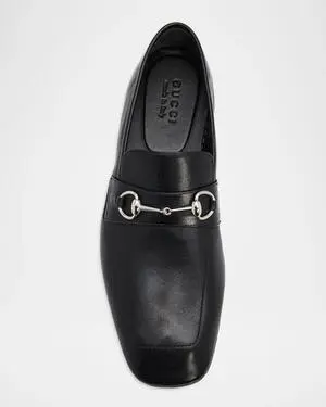 Gucci Apos;s Edgar Leather Bit Loafers With Foldable Heel - Black