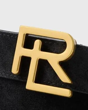 Ralph Lauren Purple Label Apos;s Rl-buckle Calf-suede Belt - Black