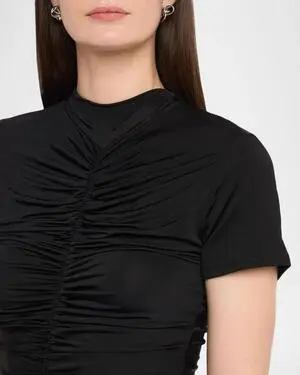 TOCCIN Gracelyn Ruched Mock-neck Dress