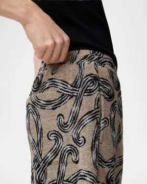 Loewe X Paula & Apos;s Ibiza & Apos;s Cotton-terry Logo Script Shorts - Beige/black