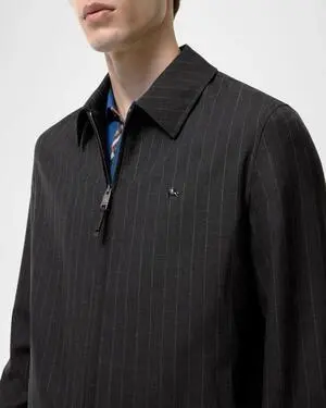 Burberry Apos;s Bloomsbury Wool Pinstripe Track Jacket - Iron Grey