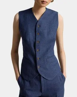 Polo Ralph Lauren Buttoned Linen-cotton Vest