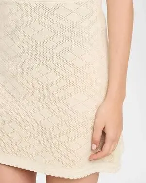 Burberry Check Pointelle Knit Mini Skirt