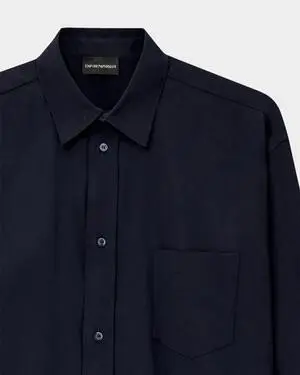 Emporio Armani Apos;s Solid Pocket Button-front Shirt - Solid Blue Navy